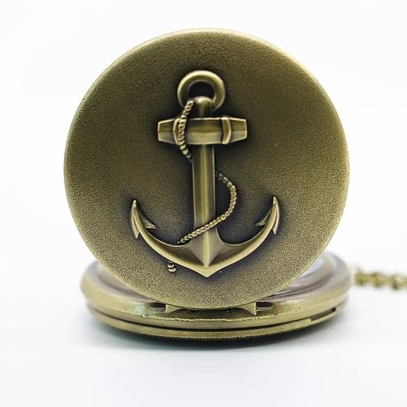 Accessories | Anchor Design Vintage Bronze Pocket Watch With Chain ...